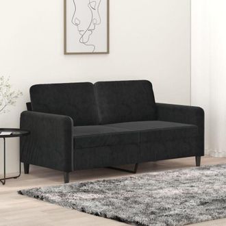 vidaXL 2-Sitzer-Sofa Schwarz 140 cm Samt - Vidaxl