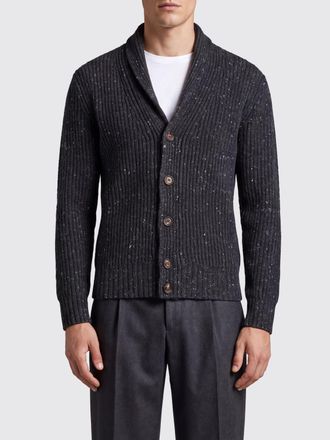 Eleventy Cardigan slim en laine et cachemire &agrave; motif abstrait avec col ch&acirc;le