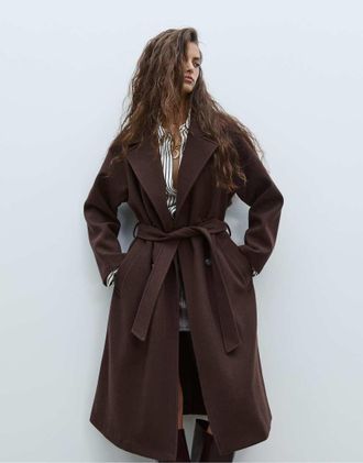 Stradivarius Weicher Trenchcoat in Braun-Brown