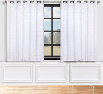 Superior Halbverdunkelungsvorh&auml;nge, Moderne Bl&auml;tter, 132 x 160 cm, mit &Ouml;sen, w&auml;rmeisoliert, Sonnenschutz und Raumverdunkelungsvorh&auml;nge f&uuml;r Schlafzimmer, Wohnzi