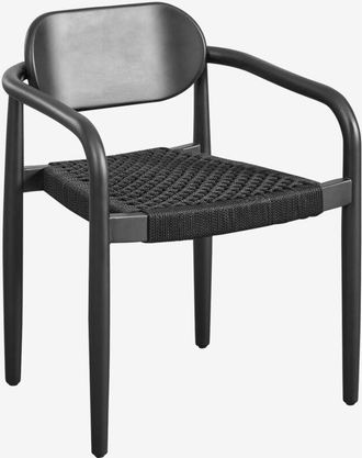 Sklum Sklum - Naele Vintage Gartenstuhl aus Holz mit Armlehnen Schwarz