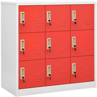 vidaXL Vidaxl - Armoire &agrave; casiers Gris clair et rouge 90x45x92,5 cm Acier