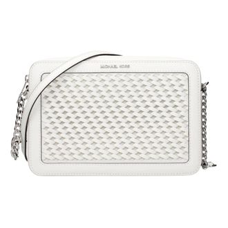 Michael Kors Femme, Sacs, Blanc, Taille: ONE Size Sac bandoulière tissé grand modèle Jet Set