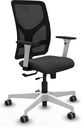 Piqueras y Crespo B&uuml;rostuhl mit hoher R&uuml;ckenlehne, mit wei&szlig;en und schwarzen Armlehnen, h&ouml;henverstellbare Lendenwirbelst&uuml;tze, ausgestattet mit Syncro/Traslack und Schnei