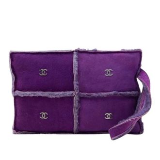Chanel Pre-owned Pochette en Daim Mouton - Femme - Pre-owned - Violet - Taille: ONE Size