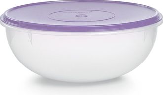 Tupperware Fix-N-Mix Rührschüssel, transparent, mit sorbetfarbenem, luftdichtem Deckel, spülmaschinenfest und BPA-frei (6,5 l)