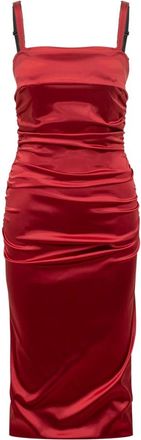 Dolce & Gabbana Femme, Robes, Rouge, Taille: 40 FR Robe Satin&eacute;e Drap&eacute;e