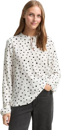 Tom Tailor Damen 1049230 Bluse, 39002-Small Offwhite Black Dot Print, M