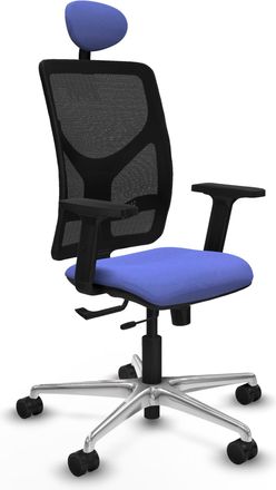 Piqueras y Crespo B&uuml;rostuhl mit R&uuml;ckenlehne aus Netzstoff, mit 2D-Armlehnen, h&ouml;henverstellbare Lendenwirbelst&uuml;tze und festes Kopfteil, ausgestattet mit Syncro/Traslack 