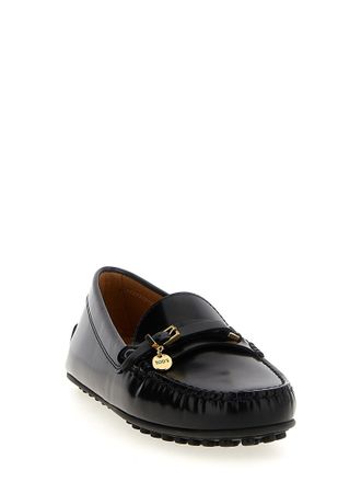 Tod's Womens Black Calfskin Slip-On Loafers