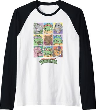 Teenage Mutant Ninja Turtles TMNT All Characters Square Design Raglan