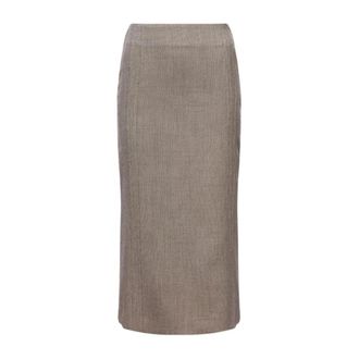 Maison Margiela Femme, Jupes, Brun, Taille: 36 FR Jupe Midi avec Fente Arri&egrave;re