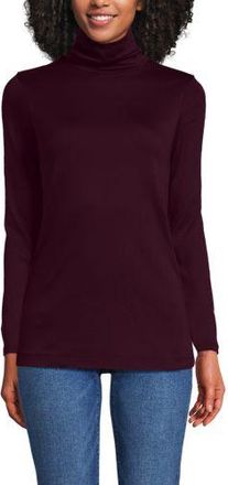 Lands End Rollkragenshirt aus Supima, Damen, Größe:44-46 regular, Rot, Baumwolle, by Lands End