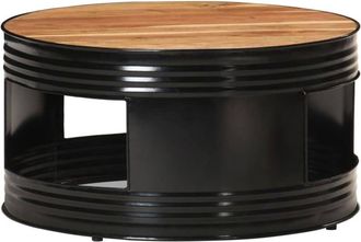 vidaXL Table basse Noir 68x68x36 cm Bois dacacia massif vidaXL