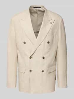 Christian Berg Regular Fit Sakko aus Leinen mit Pattentaschen