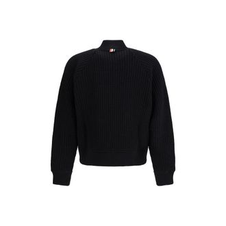 Thom Browne Mens Black Wool Oves Aries Bomber Clothing
