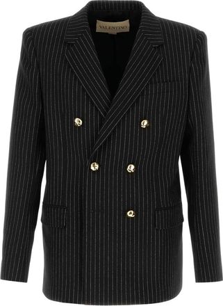 Valentino Embroidered Wool Blend Blazer