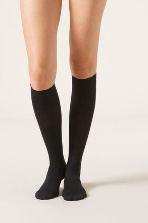 Calzedonia Lange Socken Aus Wolle Und Baumwolle Blau