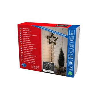 Konstsmide Micro LED Lichterkette, gefrostet, 200 warm weiße Dioden, 30V Außentrafo, weißes Kabel - 3813-102