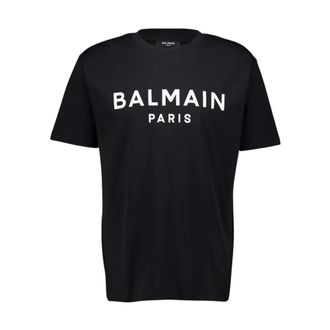 Balmain Homme, Tops, Noir, Taille: L T-shirt Noir Imprim&eacute;