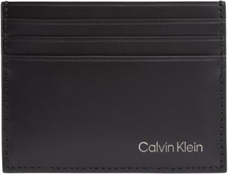 Calvin Klein Herren Geldbeutel Smooth Cardholder aus Leder, Schwarz (Black), Einheitsgr&ouml;&szlig;e