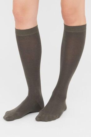 Calzedonia Lange Str&uuml;mpfe Aus Satinierter Baumwolle Grun