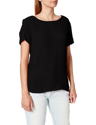 Ichi Damen IHMARRAKECH SO SS Bluse, Schwarz (Black 10011), X-Small (Herstellergröße: XS)