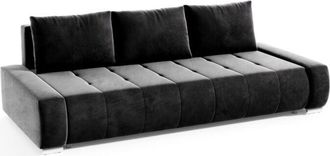 Fun M&ouml;bel Sofa 3-Sitzer mit Schlaffunktion vogar Stoff Monolith Grafit