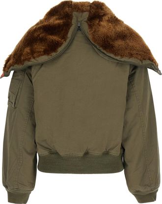 Polo Ralph Lauren Fur-Trimmed Hooded Cotton Jacket - Green
