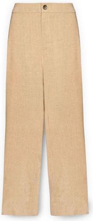 Elena Miro Femme, Pantalons, Beige, Taille: 46 FR Chinos en m&eacute;lange de lin