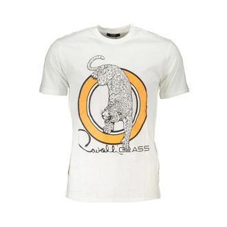 Cavalli Homme, Tops, Blanc, Taille: XL Short Sleeve T-Shirt