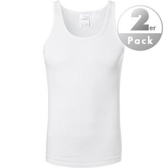 Schiesser Herren Tanktops wei&szlig; Baumwolle unifarben