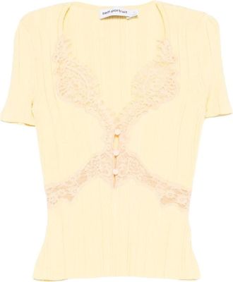 Self Portrait Femme, Pulls, Jaune, Taille: 38 FR V-neck Tricots