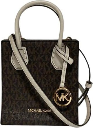 Michael Kors Pre-owned Mercer Extra Small North-South Shopper Crossbody Bag - Femme - Pre-owned - Brun - Taille: ONE Size