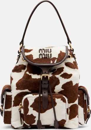Miu Miu Sac à dos en cuir façon poulain