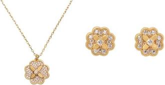Kate Spade New York Heritage Bloom Collier et clous doreilles Transparent/doré