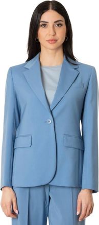 Max Mara Femme, Vestes, Bleu, Taille: 38 FR Giacca in lana vergine