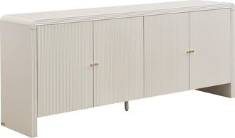 Vente-Unique Credenza Con 4 Ante In Mdf Beige E Dorato - Mirenalo