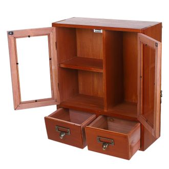 Artibetter EPIGEIST Landhausstil Holz Wandschrank Zweit&uuml;riger Aufbewahrungsschrank mit Vintage Farbe Rustikaler Wohnschrank f&uuml;r Schlafzimmer und Wohnzimmer Kompa