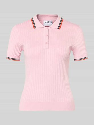 Jake*s Casual Slim Fit Poloshirt aus Viskose-Mix in Strick-Optik