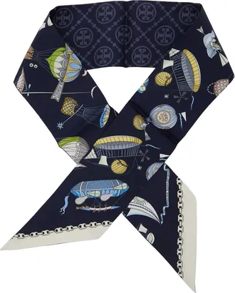 Tory Burch Hot Air Balloon Print Scarf - Navy