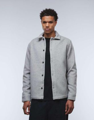 Asos Surchemise en laine m&eacute;lang&eacute;e - Gris