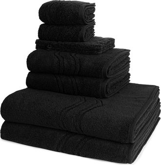 ROSS 8 teiliges Frottier-Set - Cashmere Feeling (2 X Wasch- 2 X G&auml;ste- 2 X Dusch- 2 X Handtuch im Set) - 520 g/m2 - Baumwolle - Walkfrottee - saugstark - w