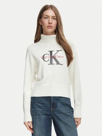 Calvin Klein Jeans Rollkragenpullover LV047H329G Creme Regular Fit