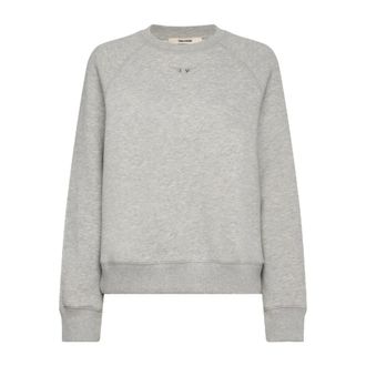 Zadig&Voltaire Femme, Sweatshirts et sweats à capuche, Gris, Taille: 38 FR Pull Gris Clair avec Ailes Distinctives au Dos