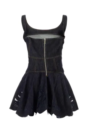 Self Portrait Womens Denim Mini Dress Blue Abiti