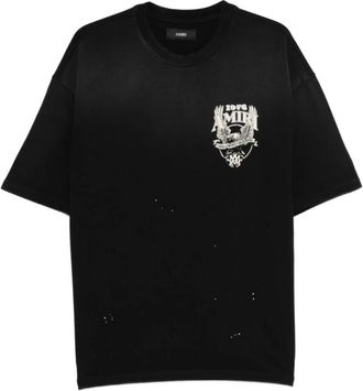 Amiri Homme, Tops, Noir, Taille: S Camiseta MC Negra Washed Logo Natural