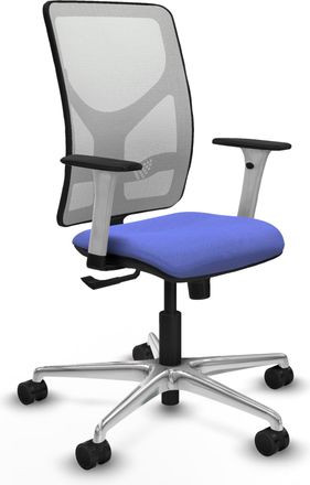 Piqueras y Crespo Schreibtischstuhl in Wei&szlig; und Blau, mit wei&szlig;en und schwarzen Armlehnen, h&ouml;henverstellbare Lendenwirbelst&uuml;tze, 3 Positionen, Wei&szlig; / Hellblau