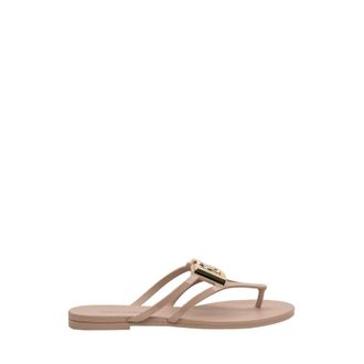Dolce & Gabbana Femme, Chaussures, Brun, Taille: 37 EU Sandales Tongs Logo en Caoutchouc