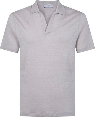 Gran Sasso Homme, Tops, Blanc, Taille: XL Logo Print Short Sleeves Skipper Polo